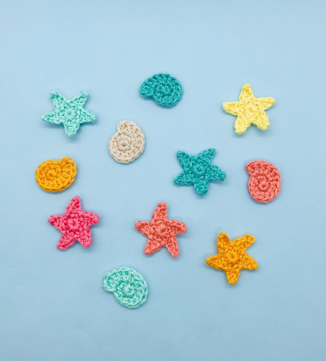 Starfish and Seashell - Crochet pattern - My Rainbow Crochet