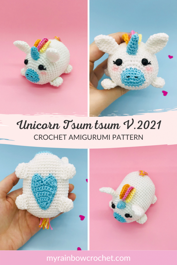 Unicorn Tsum tsum Version 2021- Crochet pattern - My Rainbow Crochet