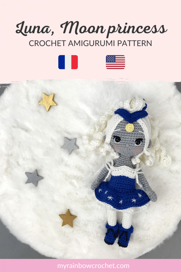 Luna, Moon princess - Amigurumi pattern - My Rainbow Crochet