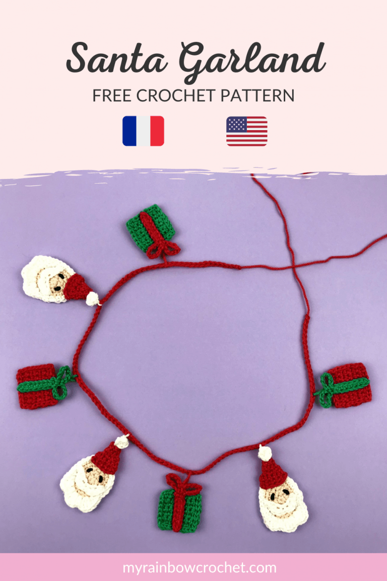 Santa Claus Garland - Pattern - My Rainbow Crochet