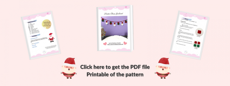 Santa Claus Garland - Pattern - My Rainbow Crochet