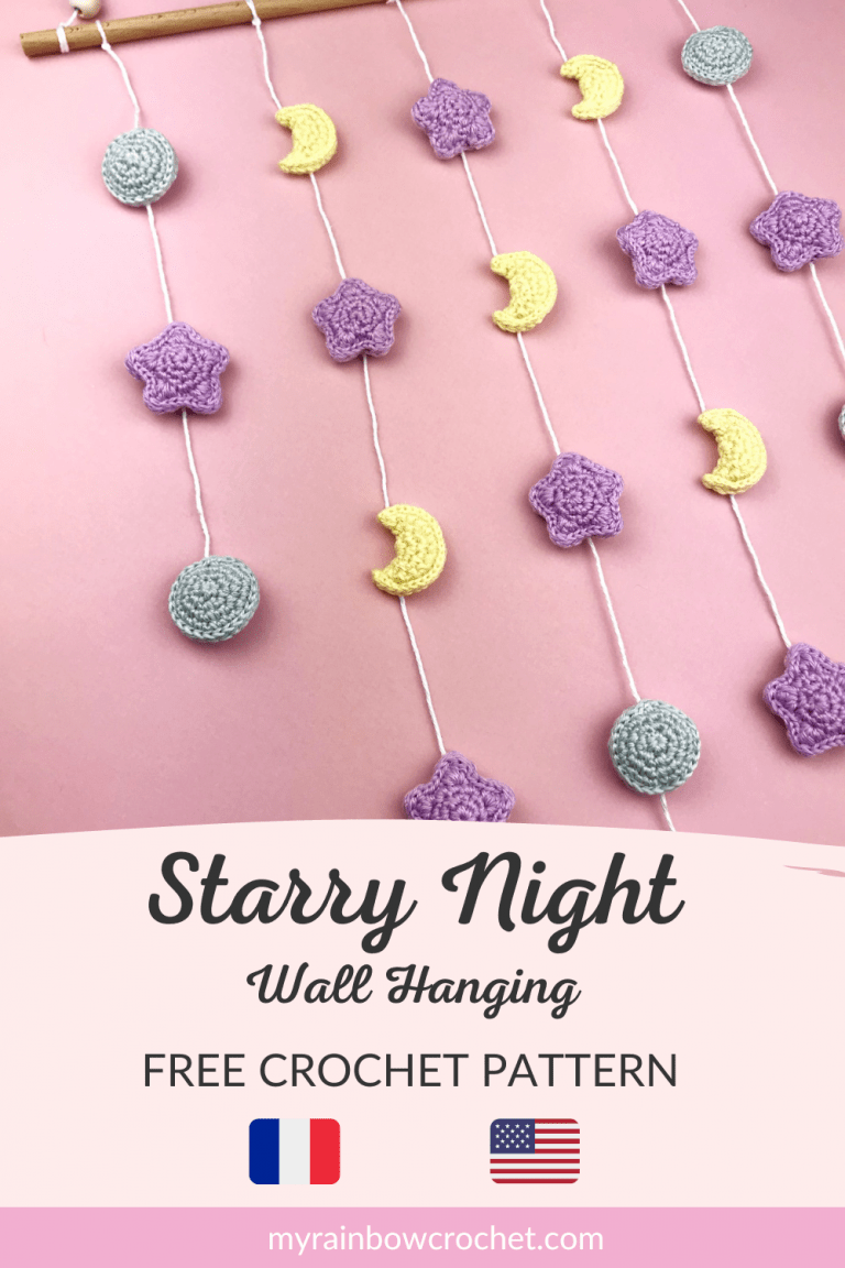 Starry Night Wall Hanging - Free crochet pattern - My Rainbow Crochet