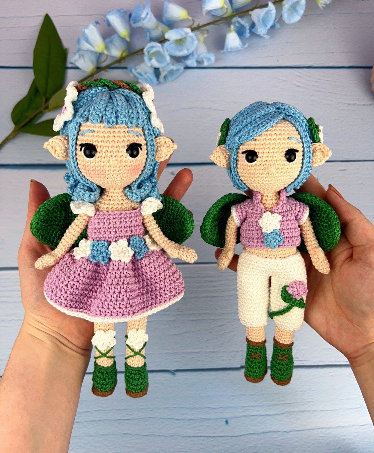 Spring Fairies - 2 crochet patterns doll amigurumi - My Rainbow Crochet